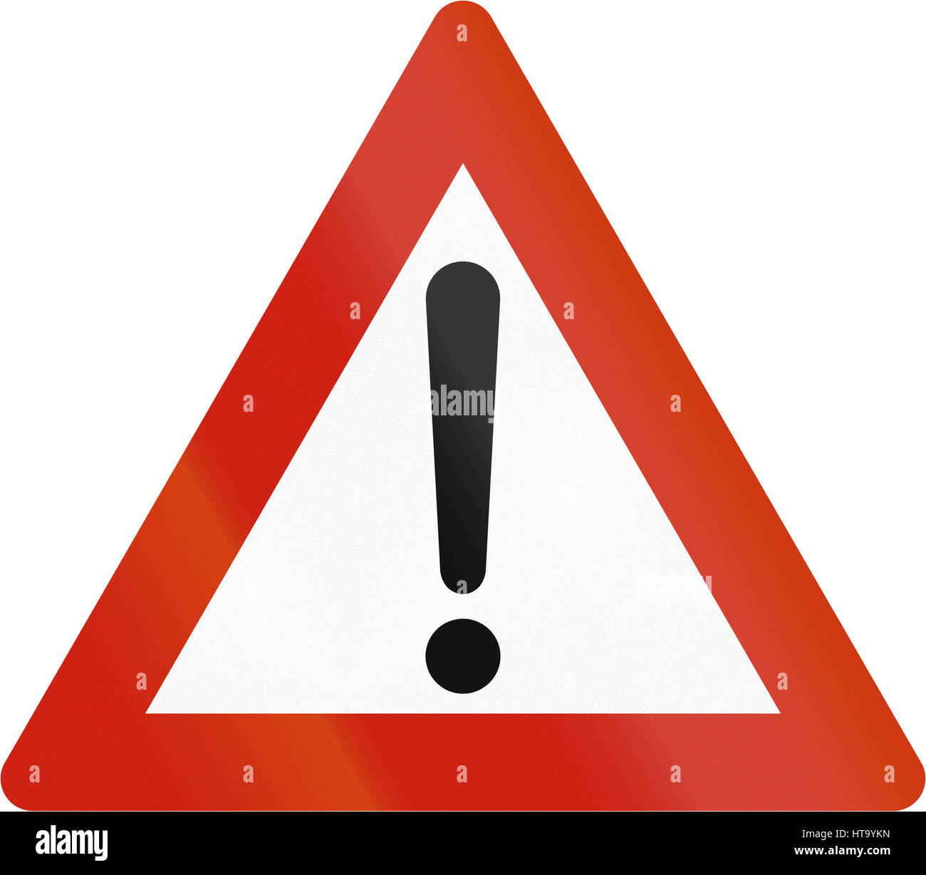 Norwegian road warning sign - General danger Stock Photo - Alamy