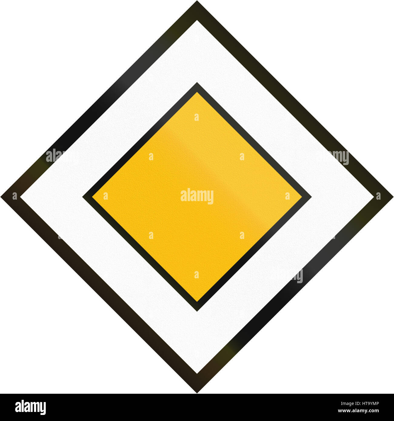 Norwegian regulatory road sign - Priority road Stock Photo - Alamy