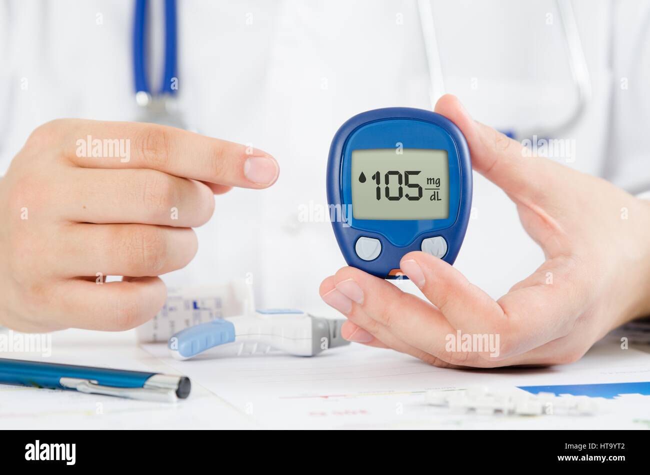 Laboratory test glucometer lancet hi-res stock photography and images ...