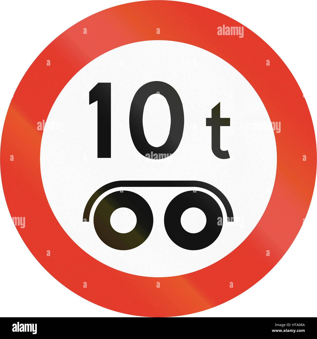 Norwegian regulatory road sign - Bogie weight limit Stock Photo - Alamy