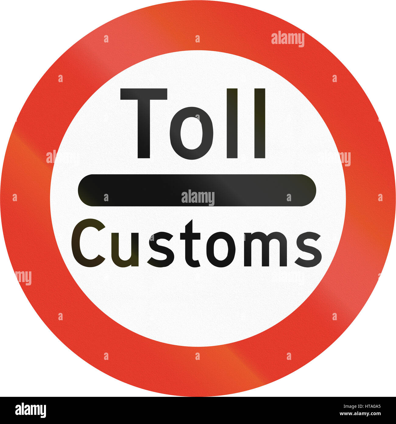 Norwegian regulatory road sign - Stop for customs Stock Photo - Alamy