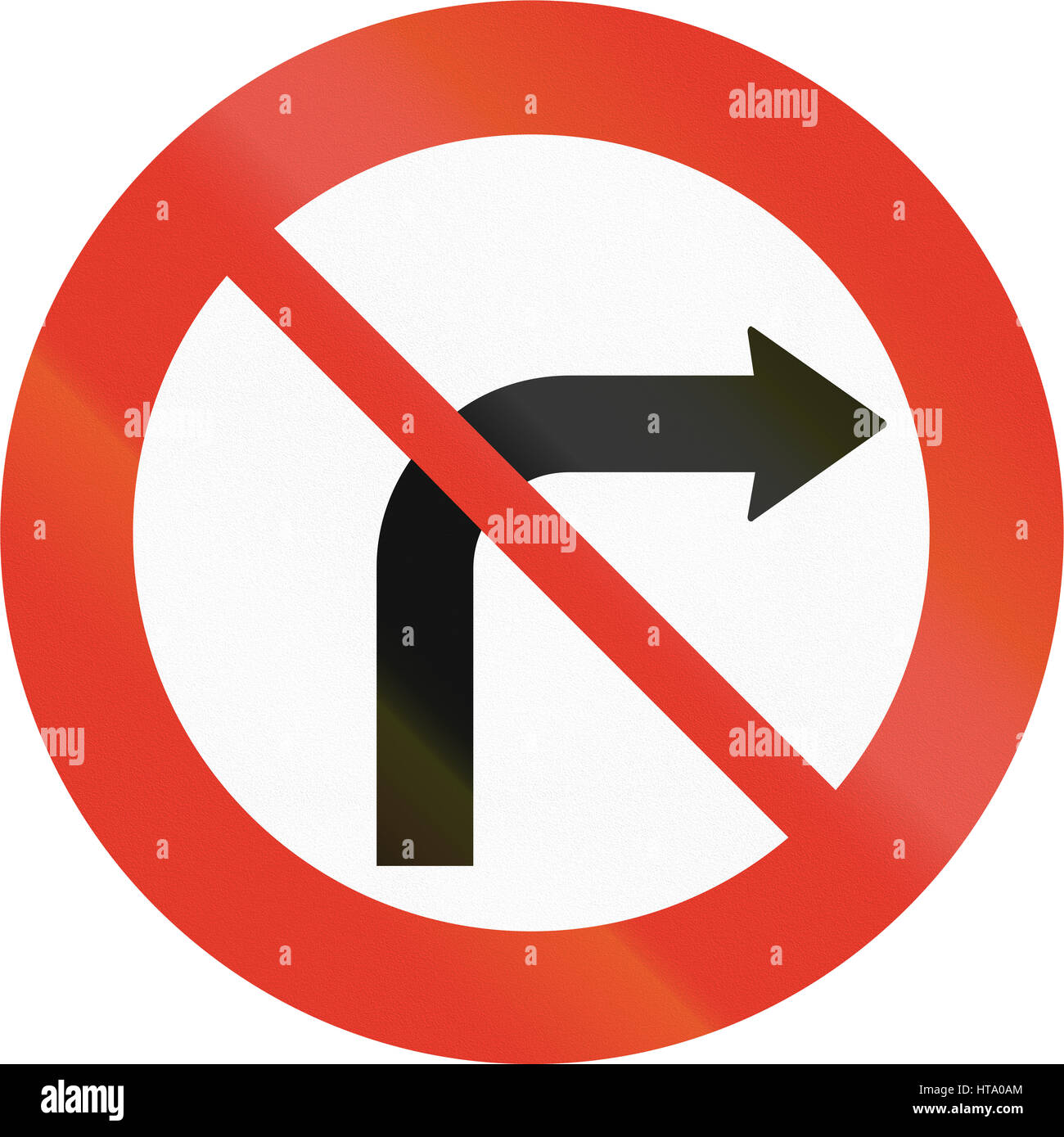 Norwegian regulatory road sign - No right turn Stock Photo - Alamy
