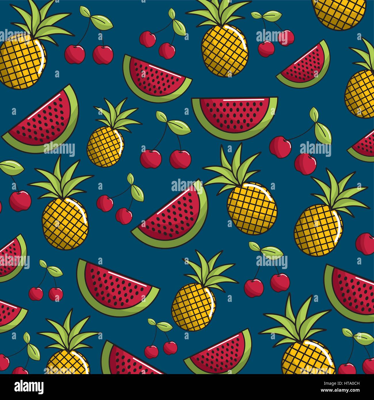 natural watermelon and pineapple fruit background Stock Vector Image ...