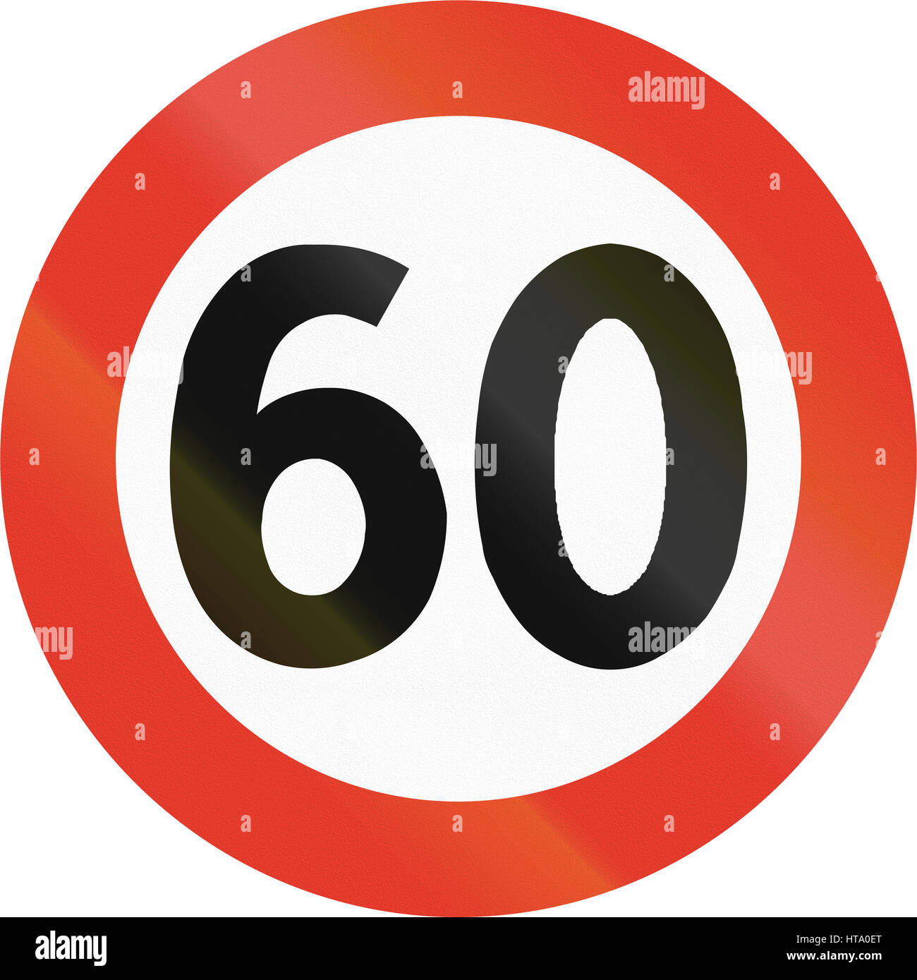 Norwegian regulatory road sign - Speed limit Stock Photo - Alamy