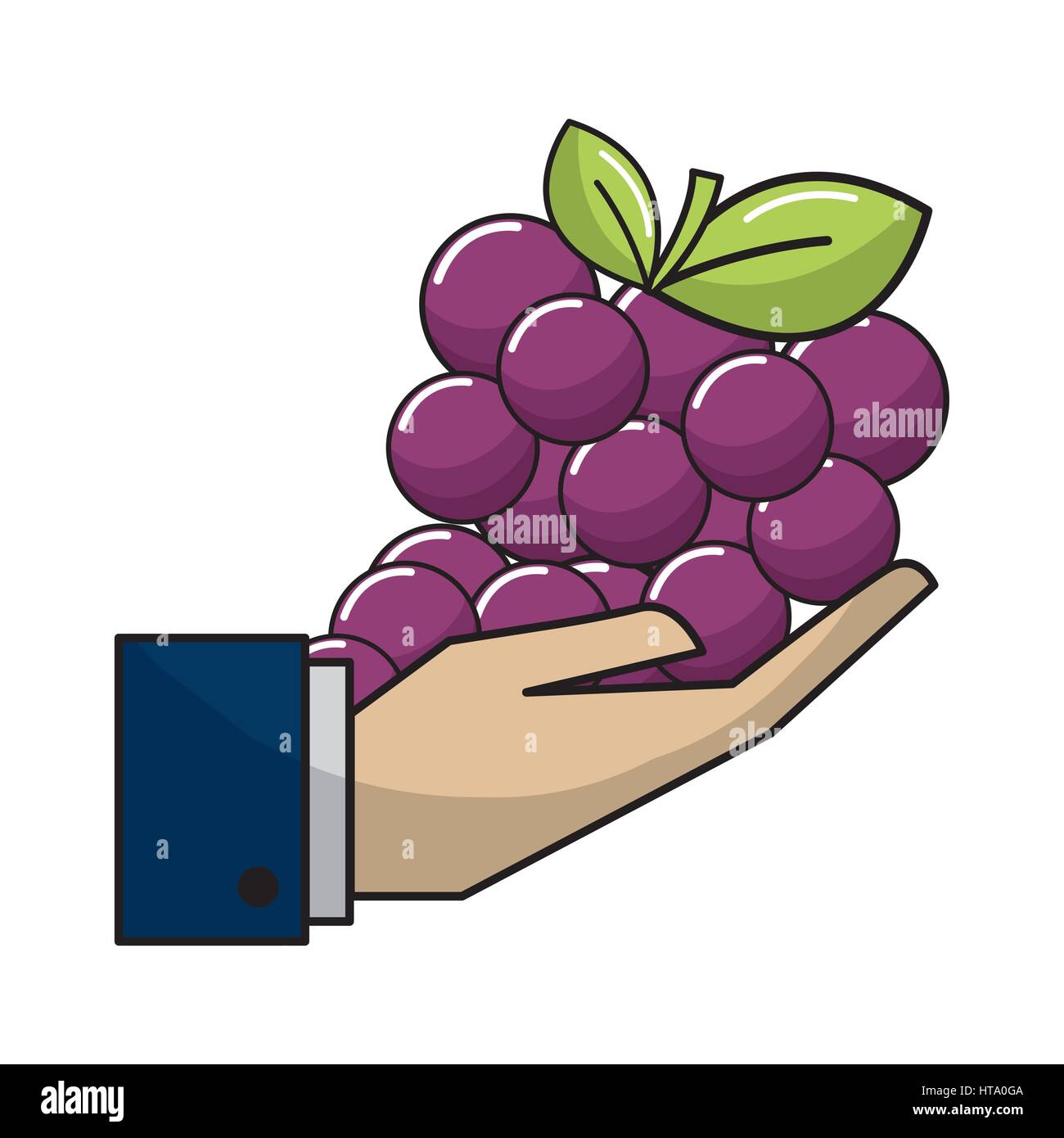 Grape icon in hand hi-res stock photography and images - Alamy