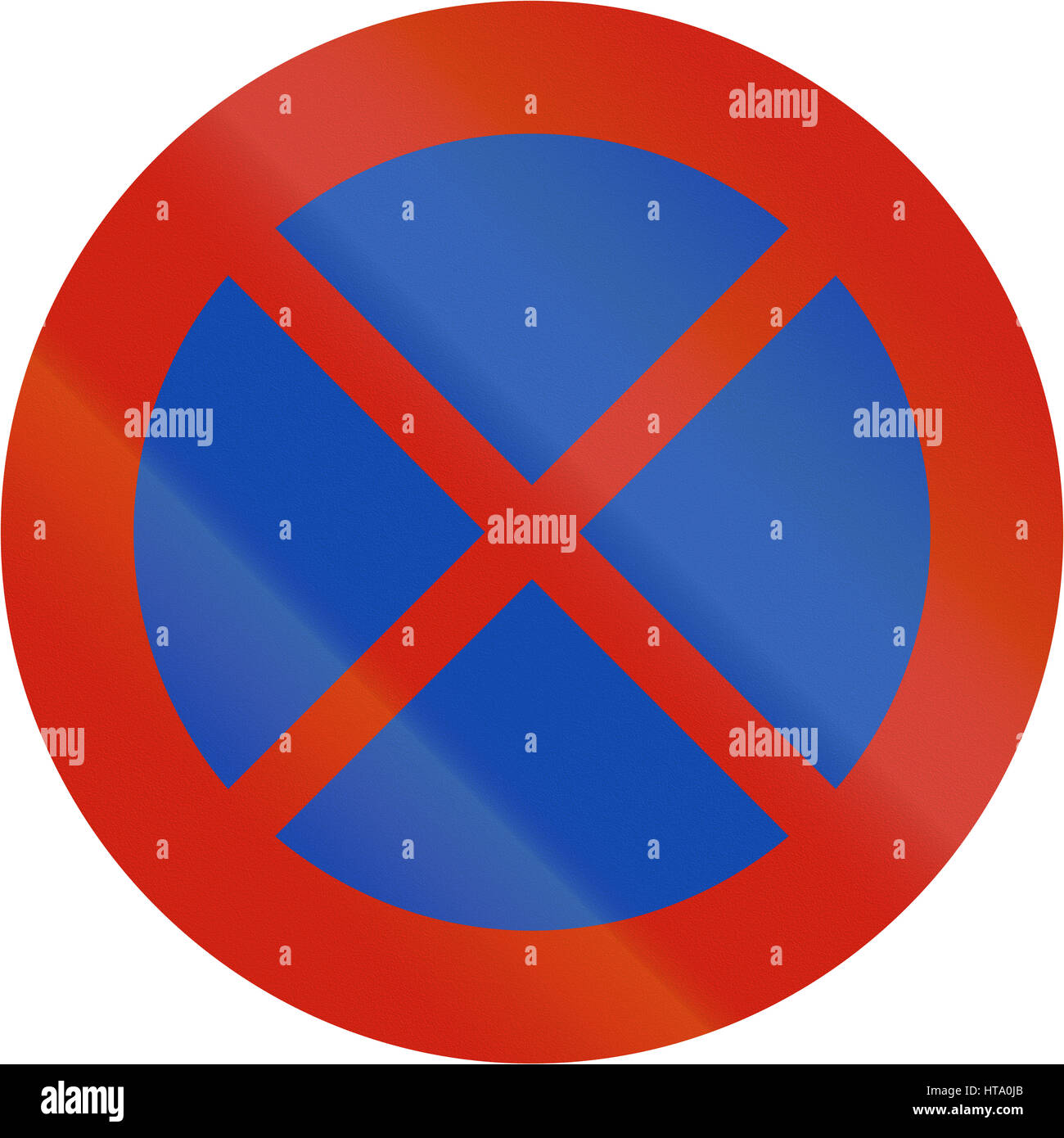 Norwegian regulatory road sign - No stopping Stock Photo - Alamy