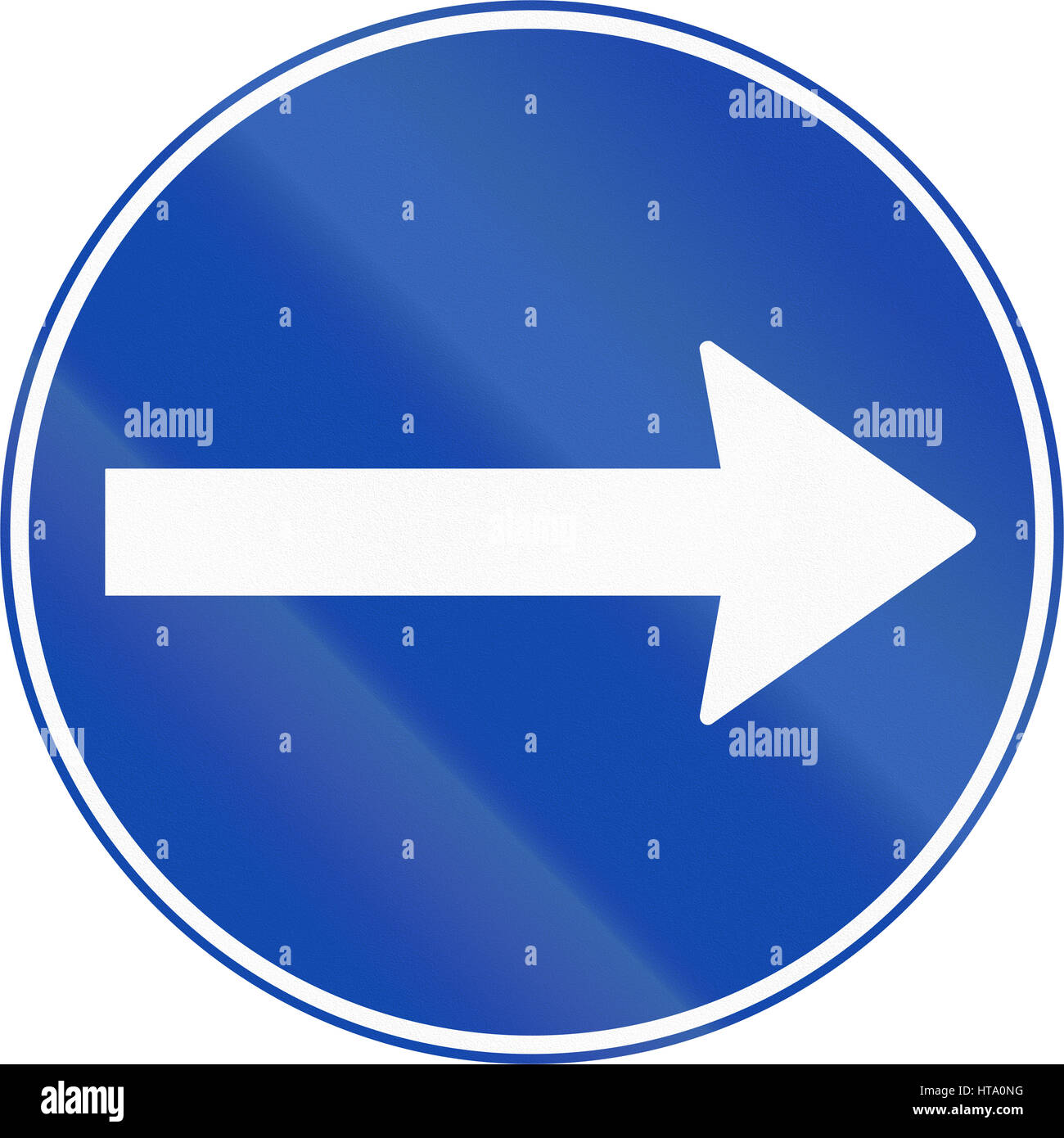 Norwegian mandatory direction sign - Turn right Stock Photo - Alamy
