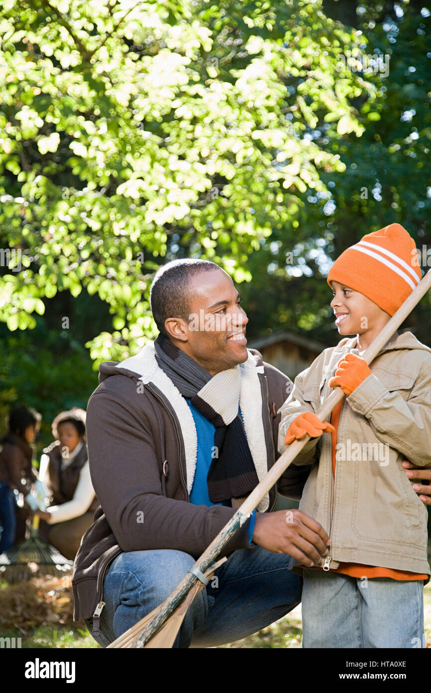 Child sweeping garden hi-res stock photography and images - Alamy