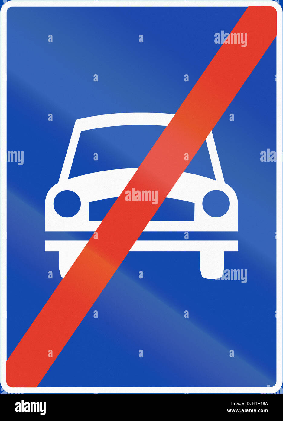 Norwegian regulatory road sign - Motor traffic way ends Stock Photo - Alamy