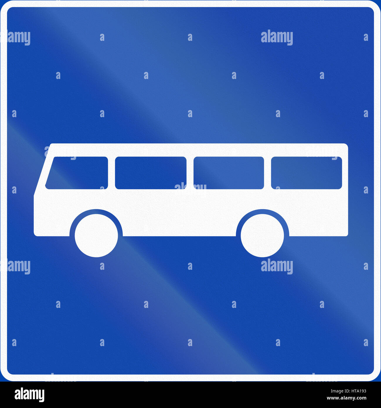 Norwegian regulatory road sign - Bus lane Stock Photo - Alamy