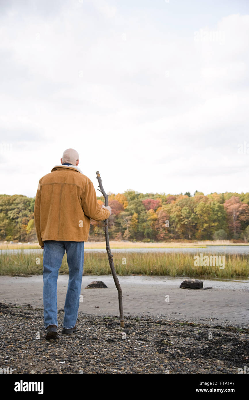 Man using a walking stick hi-res stock photography and images - Alamy
