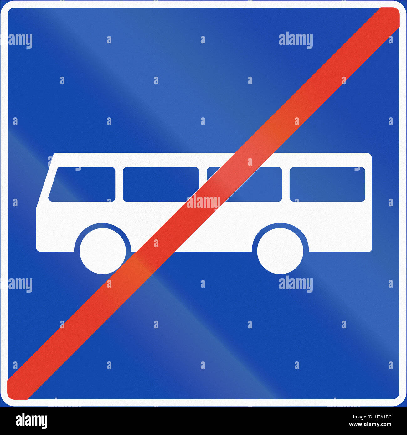 Norwegian regulatory road sign - Bus lane ends Stock Photo - Alamy