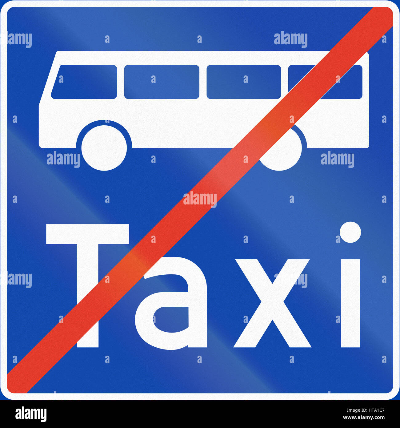 Norwegian regulatory road sign - Bus and taxi lane ends Stock Photo - Alamy