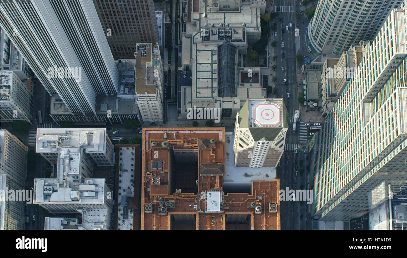 vertical aerial view of downtown Los Angeles Stock Photo - Alamy