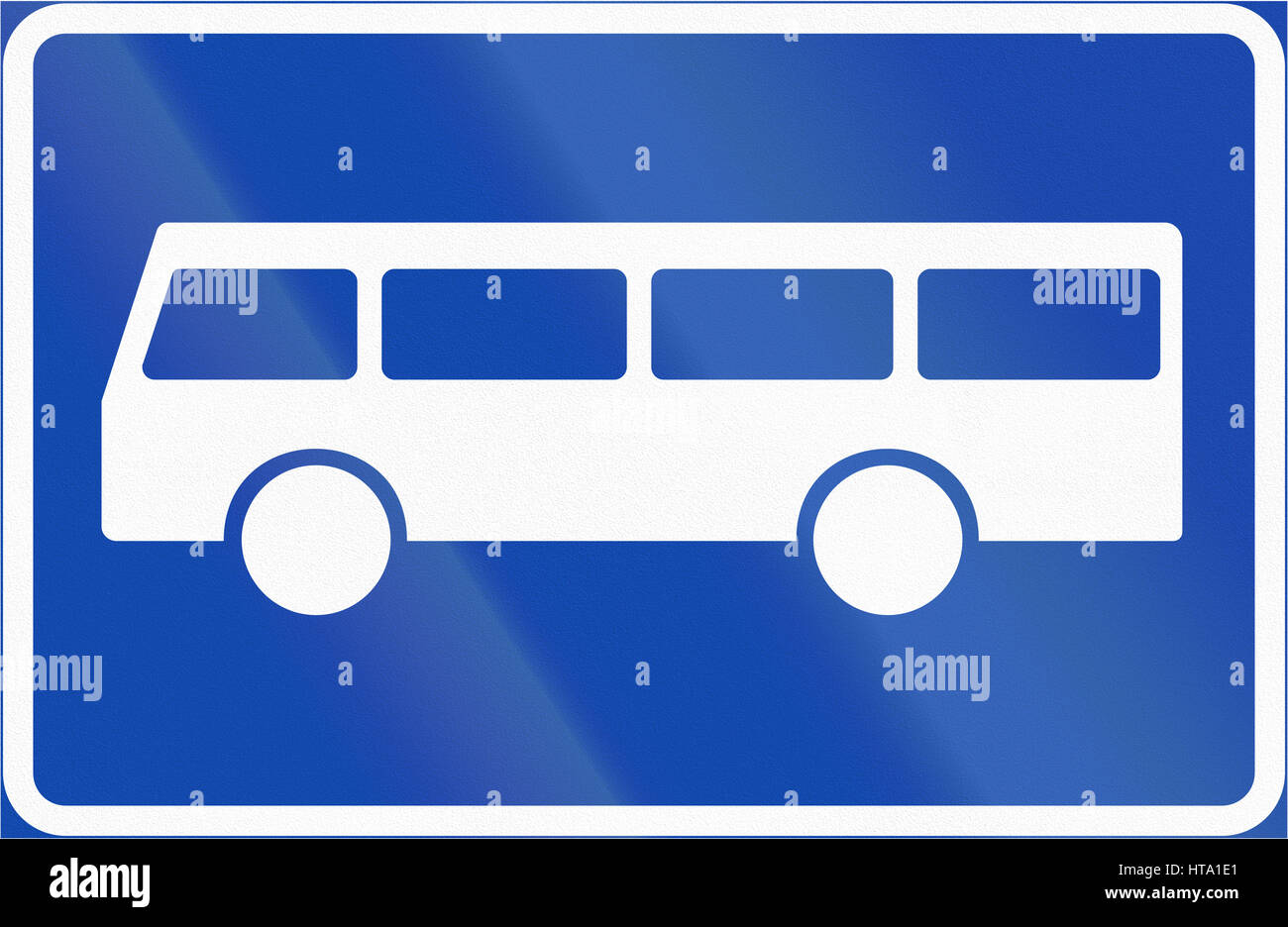 Norwegian regulatory road sign - Bus stop Stock Photo - Alamy