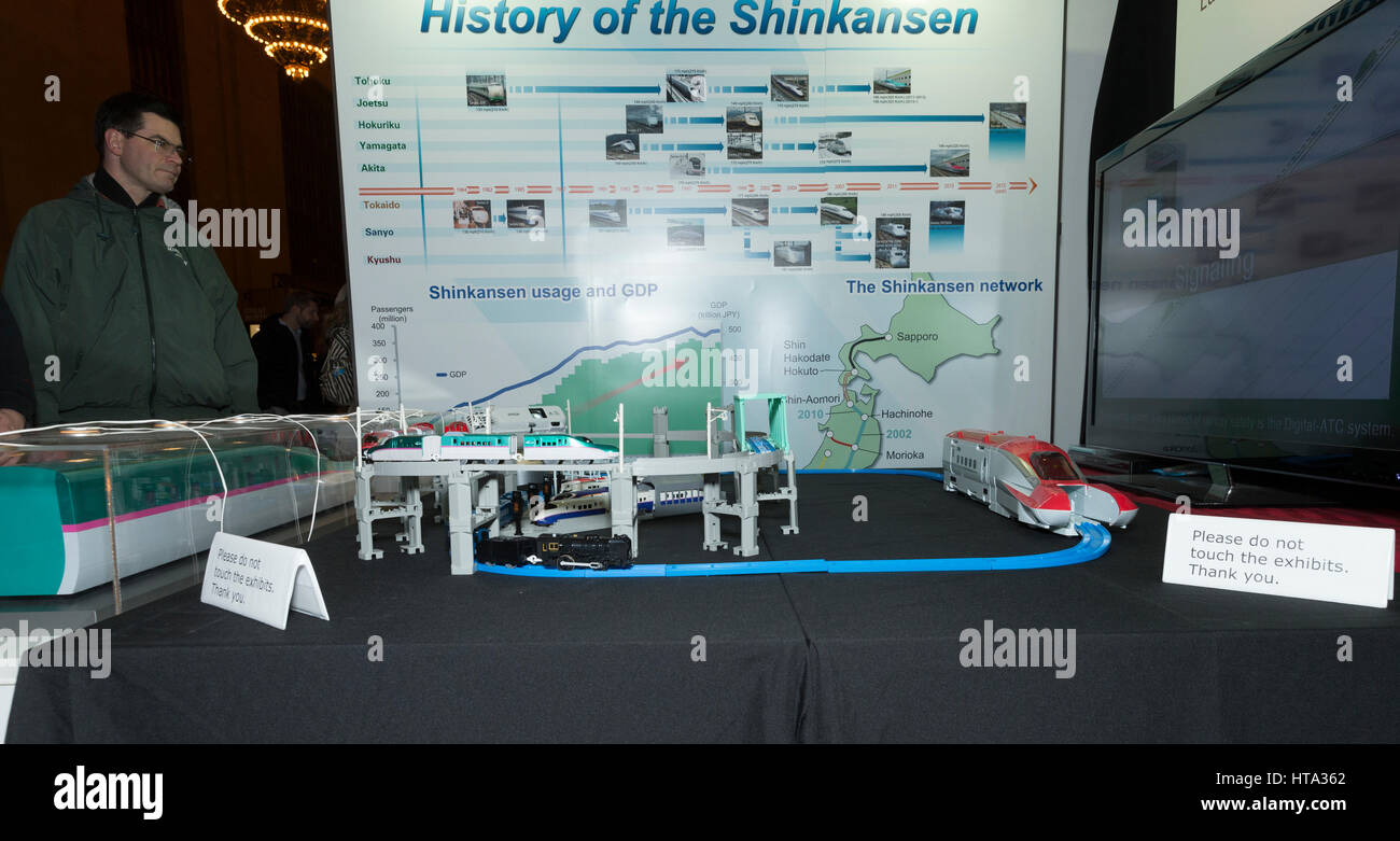 New York, USA. 08th Mar, 2017. Japan Shinkansen exibition during Japan ...