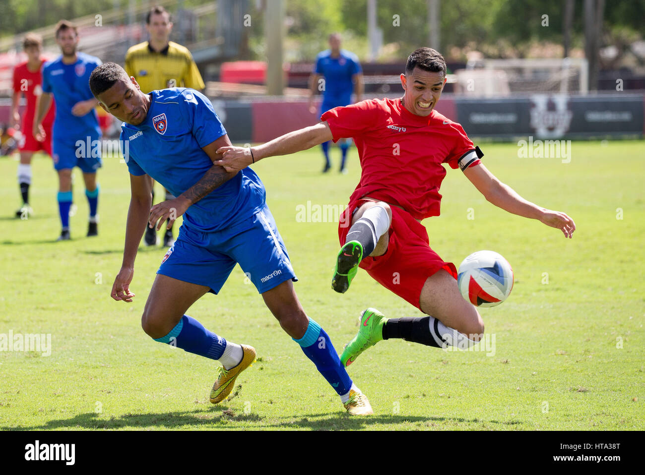 March 04, 2017: Barry University midfielder Pablo Georgakopoulos vies ...