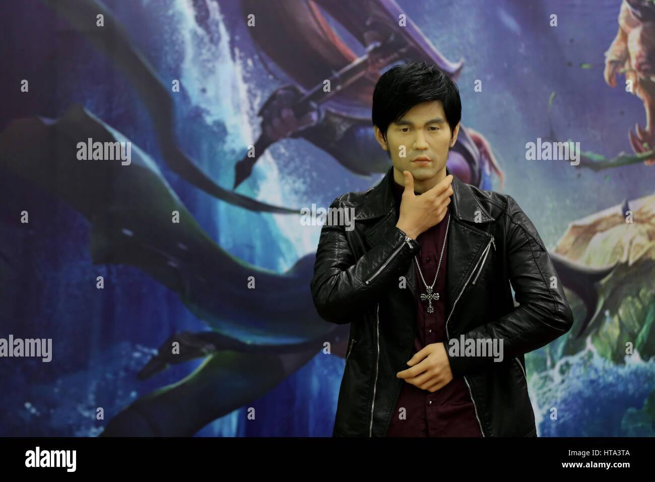 Shenyan, China. 9th Mar, 2017. A wax figure of Jay Chou at an expo in Shenyang, northeast China ...