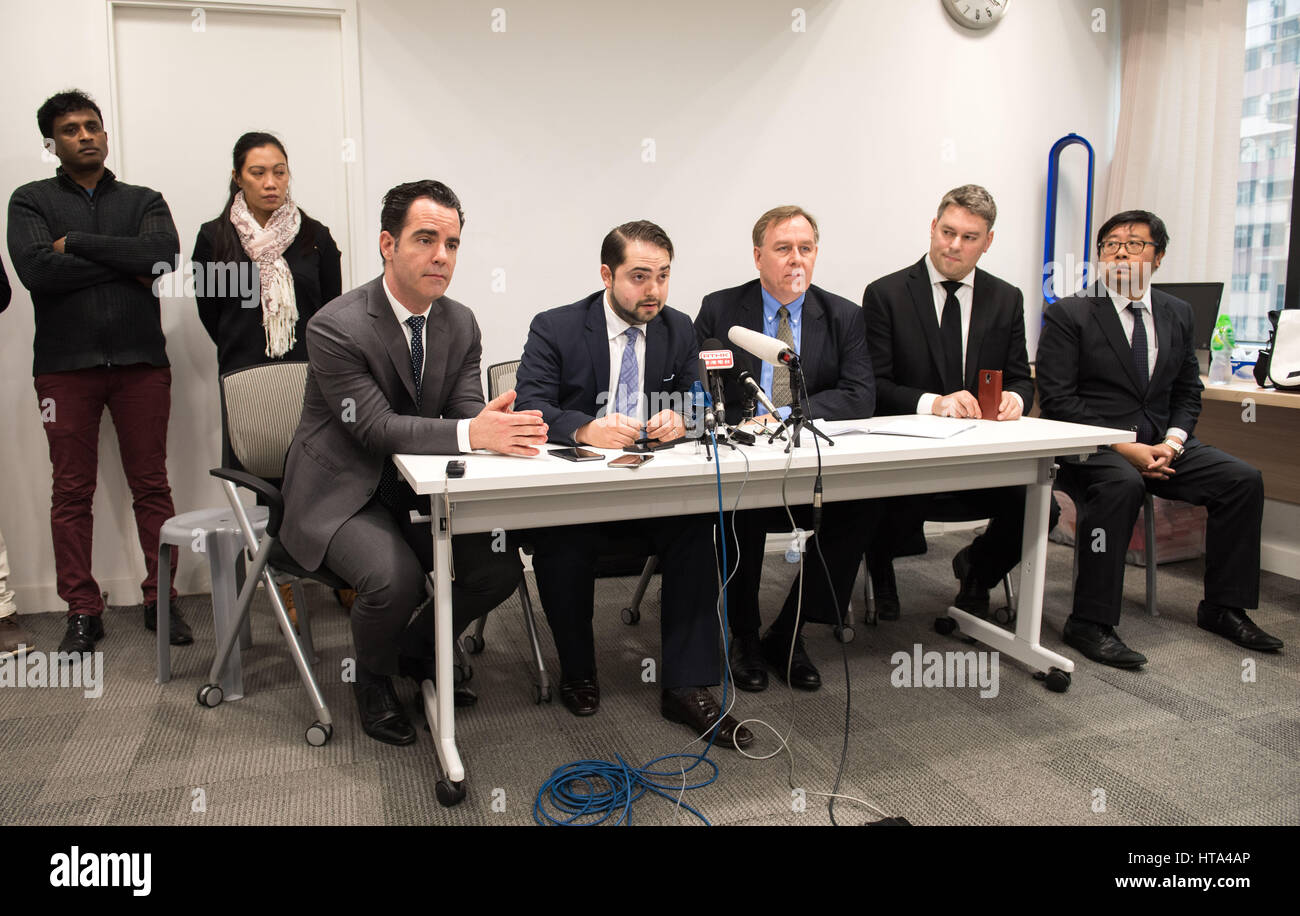 Hong Kong, China. 9th Mar, 2017. Seated L to R Francis Tourigny, Marc ...