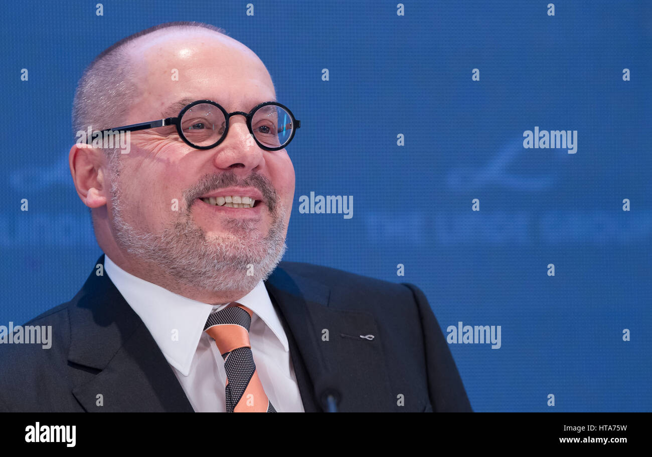 Munich, Germany. 09th Mar, 2017. Aldo Belloni, the CEO of Linde AG, at ...