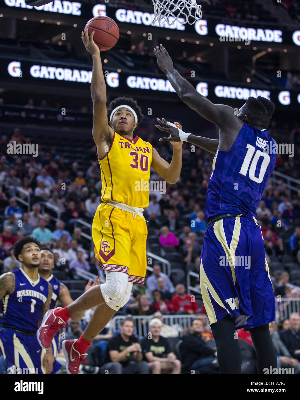 Mar 07 2017 Las Vegas, NV, U.S.A.USC guard Elijah Stewart (30) drives ...