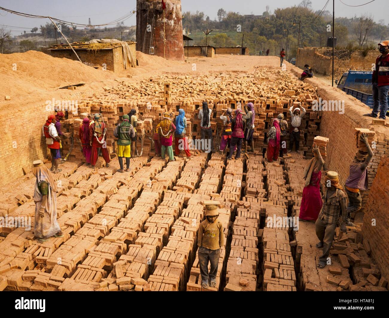 Kathmandu valley brick factory hi-res stock photography and images - Alamy