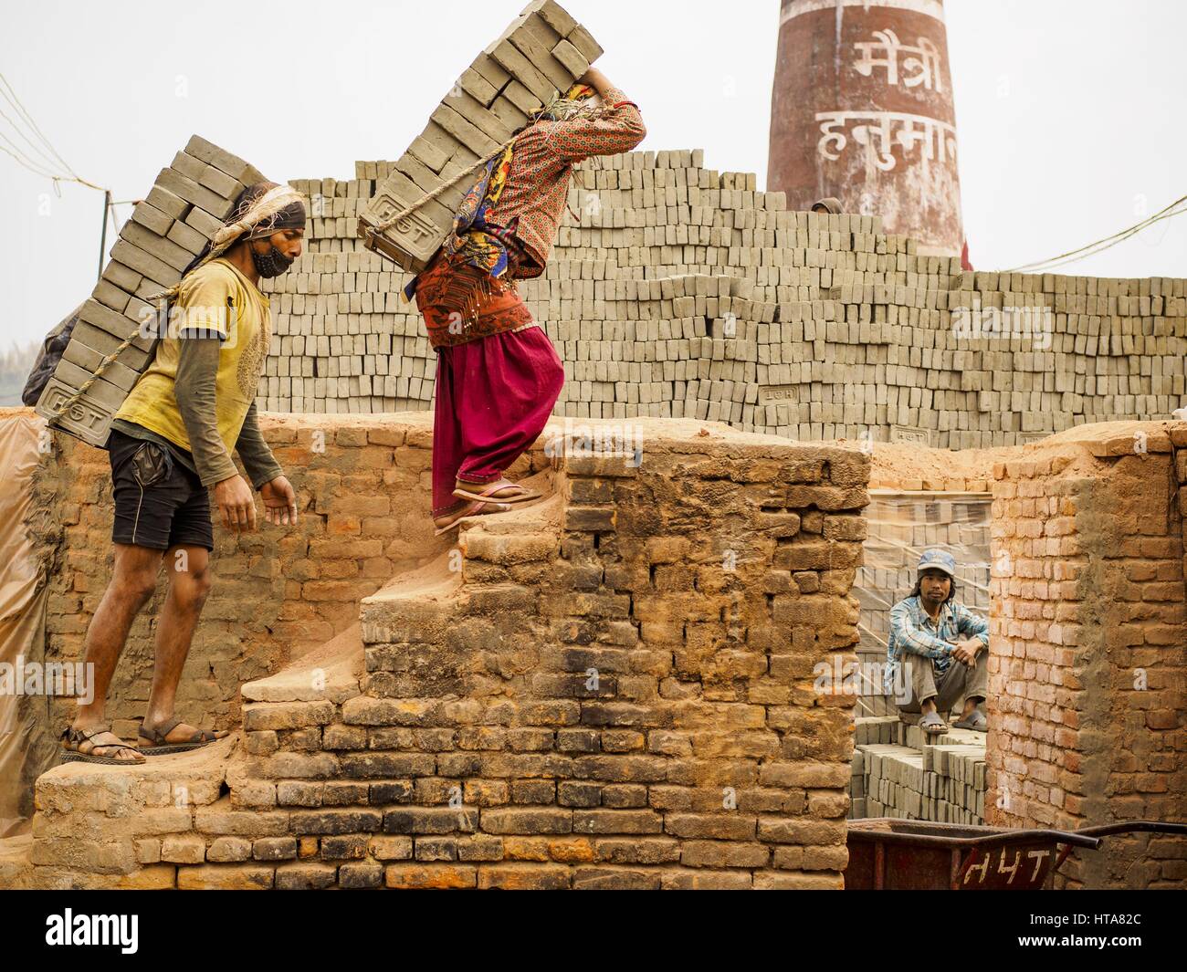 Kathmandu valley brick factory hi-res stock photography and images - Alamy