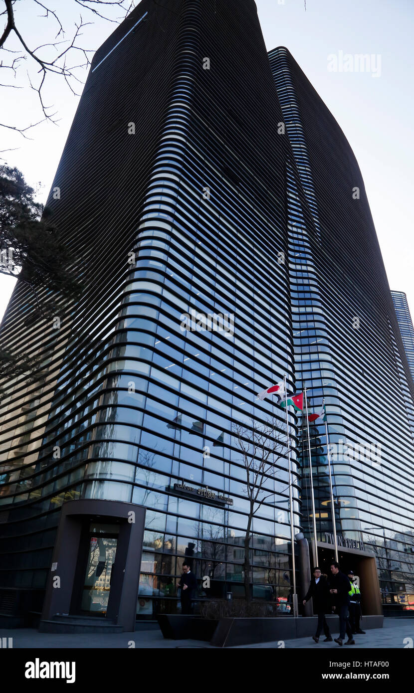 Seoul, South Korea. 9th Mar, 2017. Japanese Embassy in Seoul, Mar 9 ...
