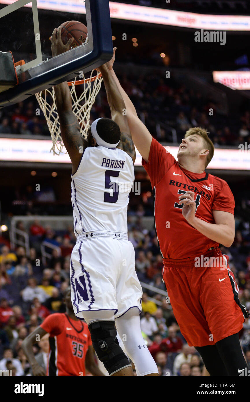 Washington, DC, USA. 9th Mar, 2017. DERECK PARDON (5) attempts to score ...