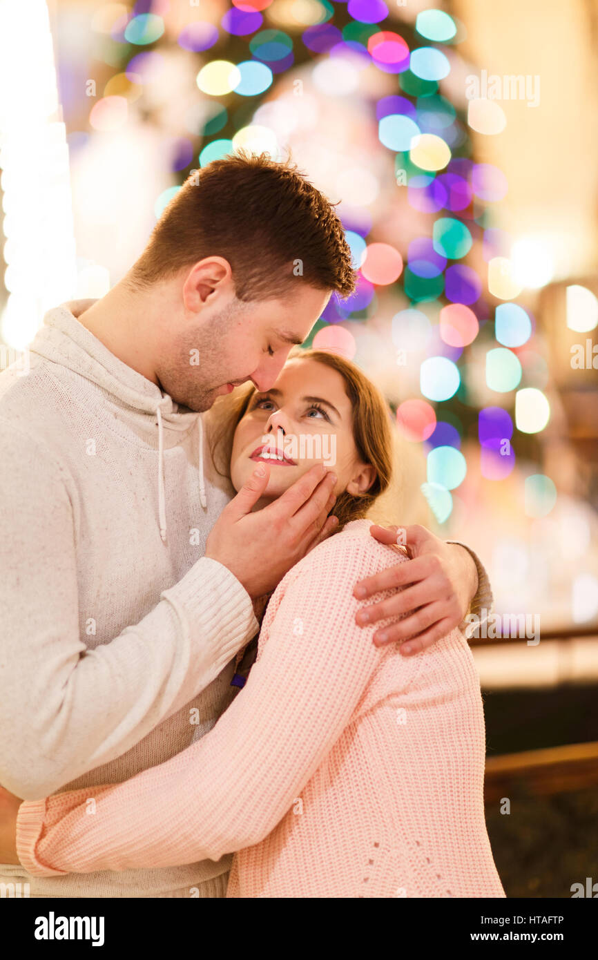 Photo of happy hugging couple Stock Photo - Alamy