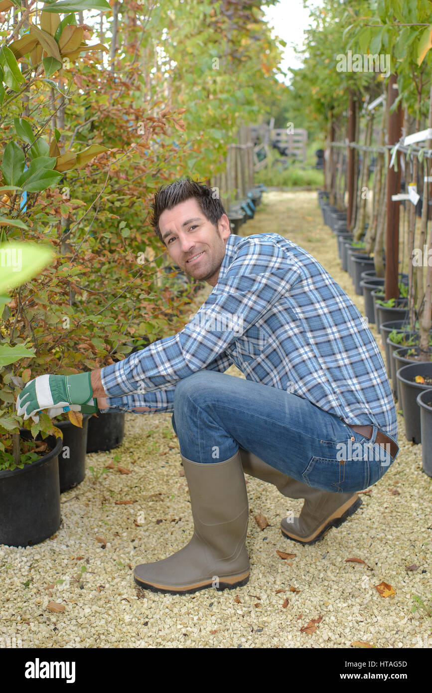 Boots gardening gardener row hi-res stock photography and images - Alamy