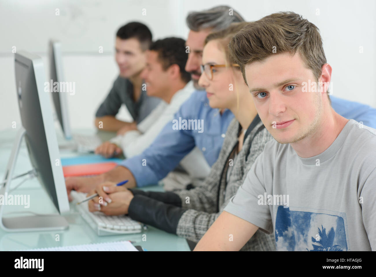 Students using computers Stock Photo - Alamy