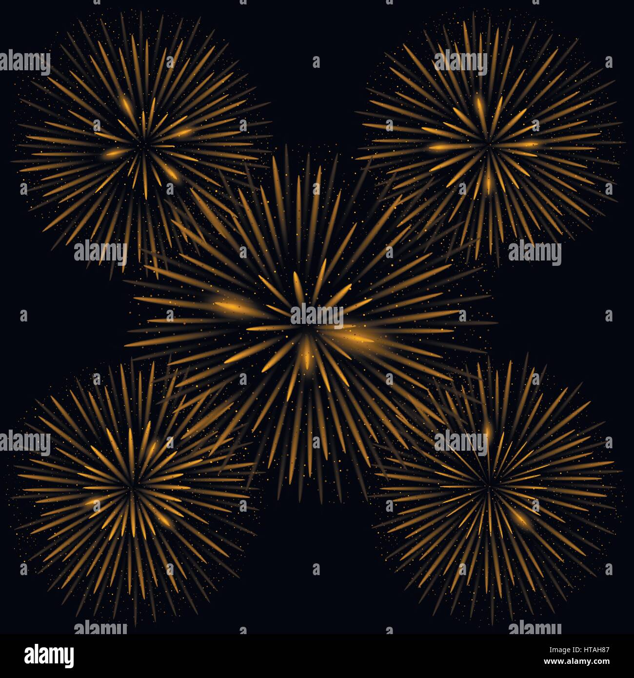 Golden realistic fireworks Stock Vector Image & Art - Alamy