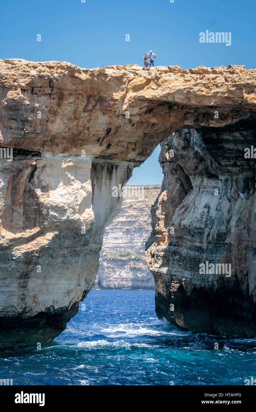 Azure Window, Natural arch on the island of Gozo, Malta Stock Photo - Alamy