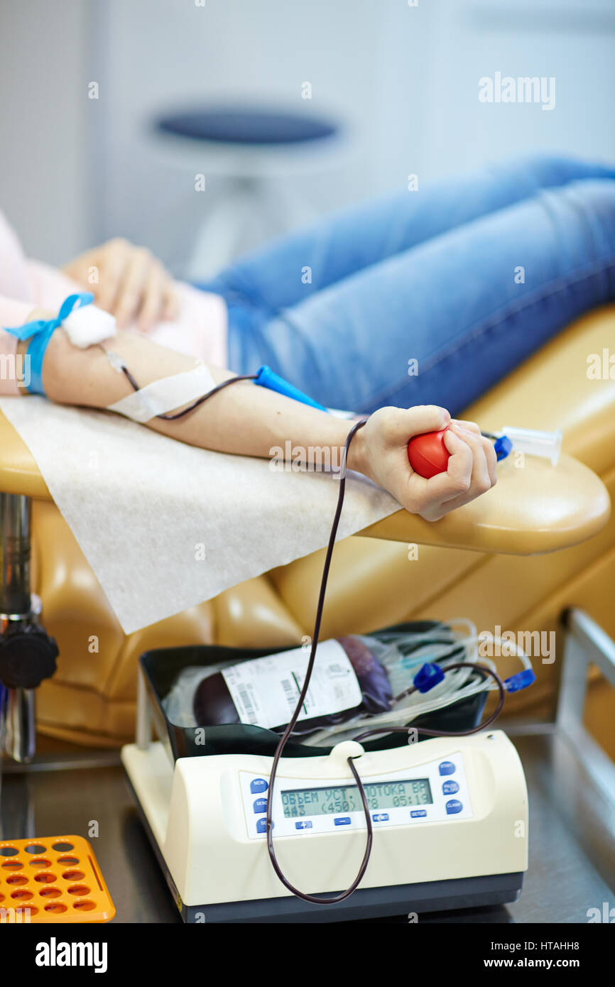 Special equipment for hemotransfusion with human on background Stock ...