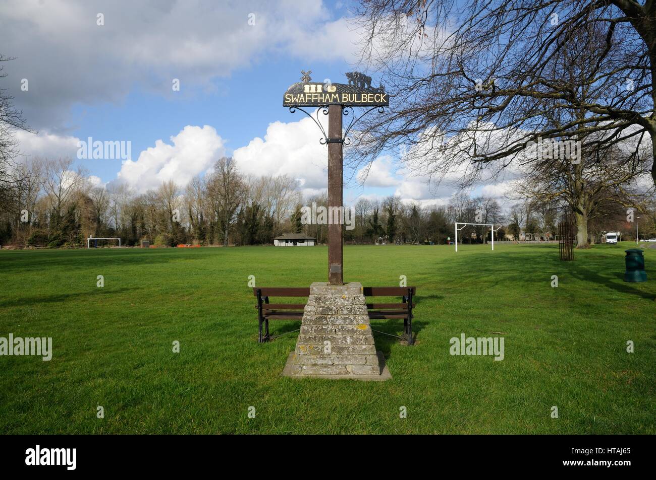Village sign, Swaffham Bulbeck, Cambridgeshire Stock Photo - Alamy