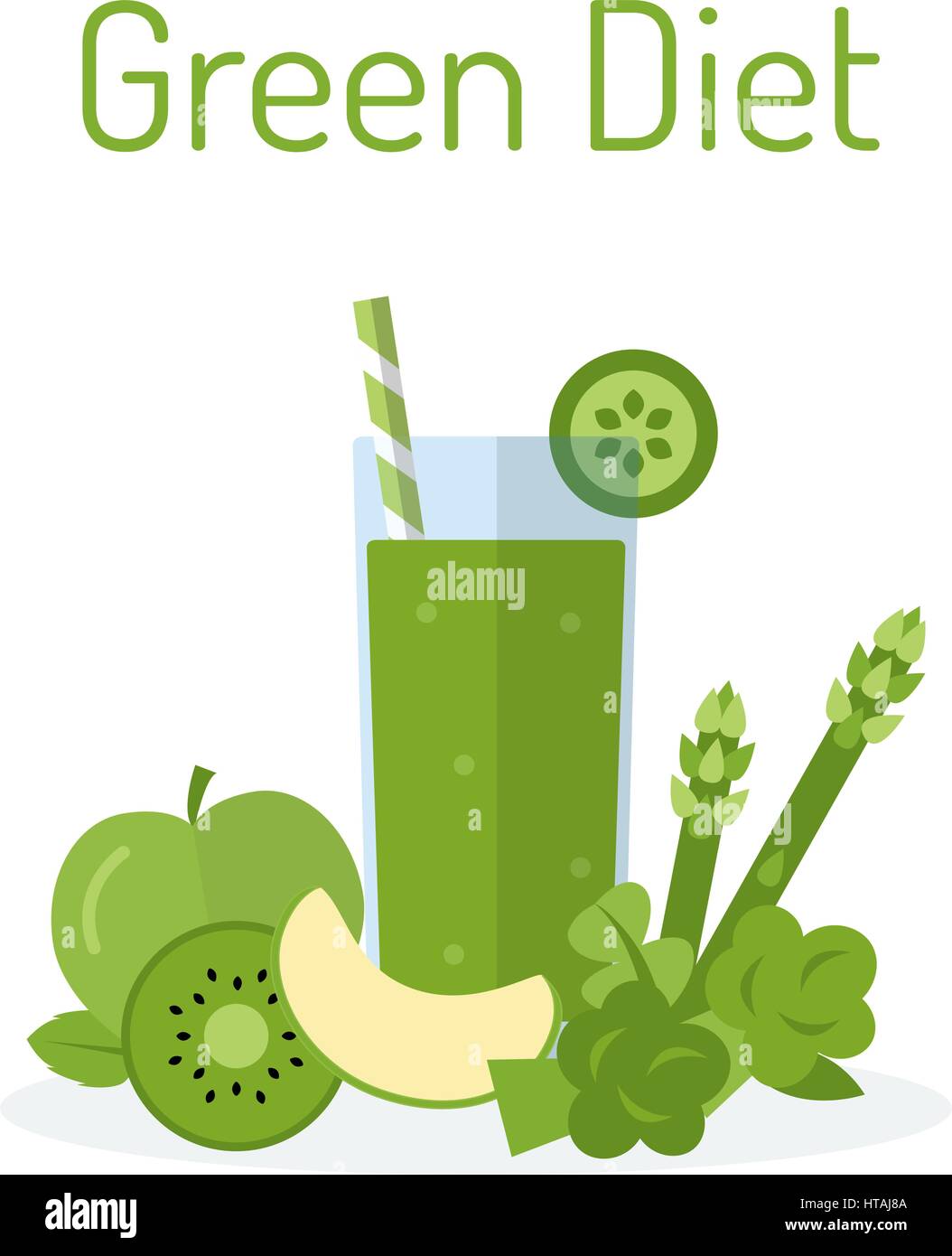 Green smoothie with cucumber Stock Vector Images - Alamy