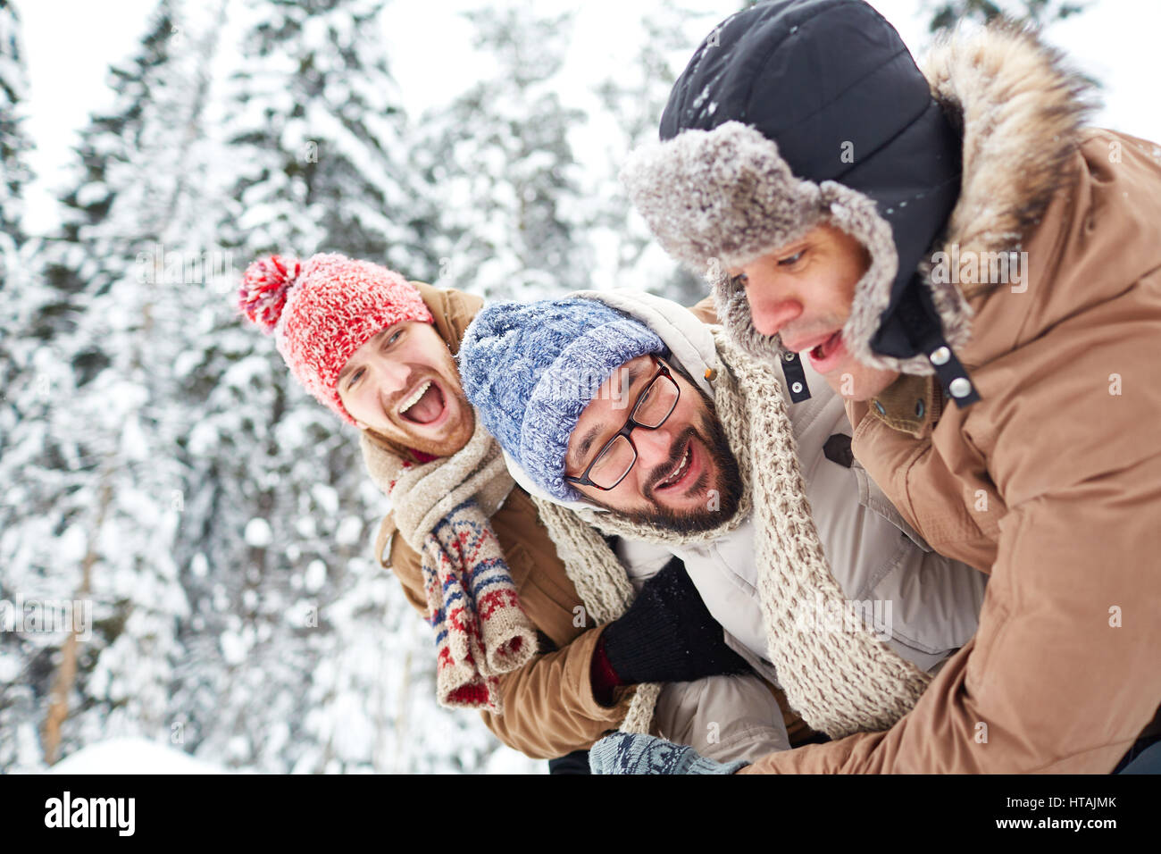 Teenage guys having fun and enjoying winter Stock Photo - Alamy