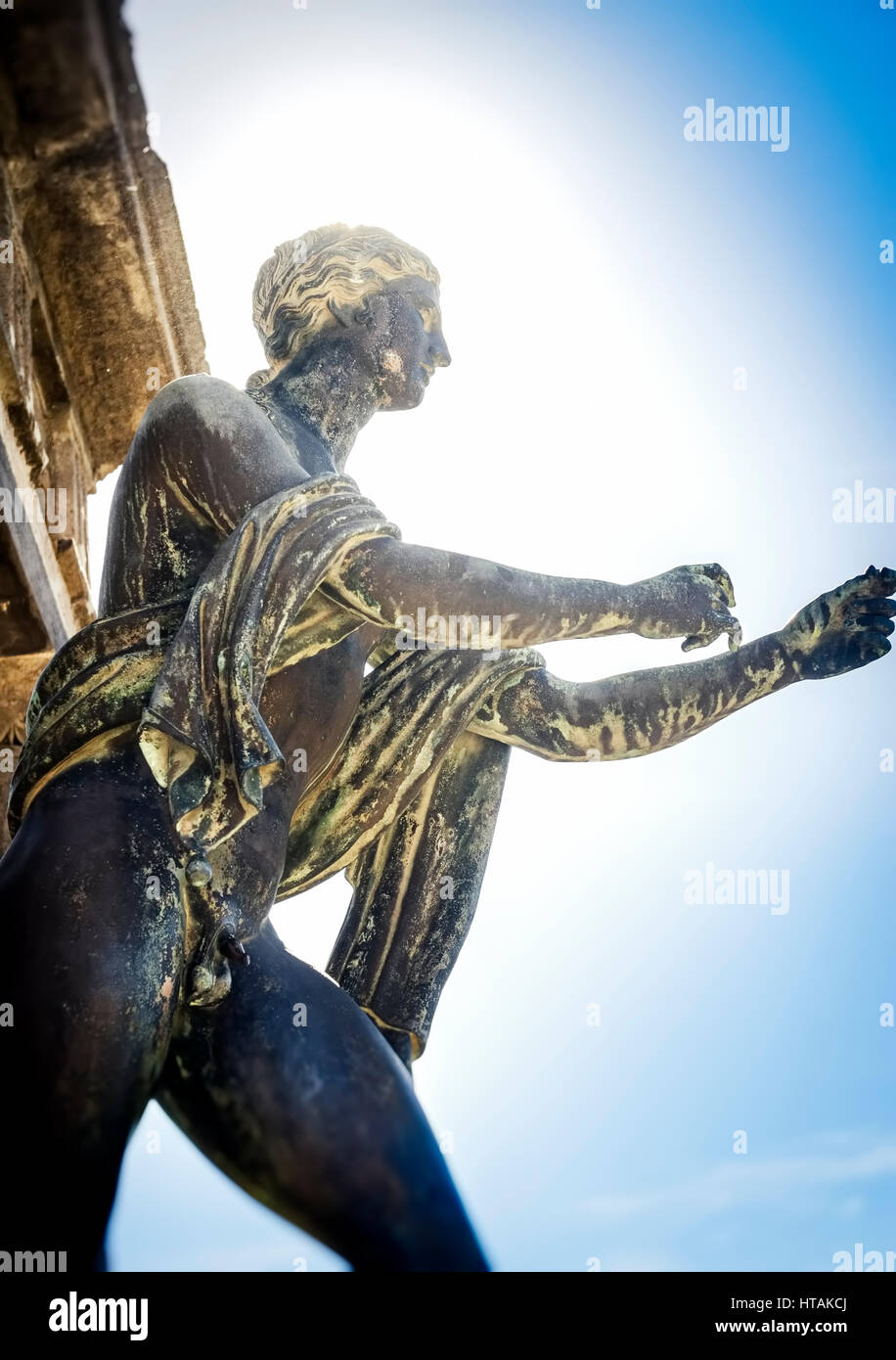 Apollo statue.Pompeii was destroyed, and completely buried, during a ...