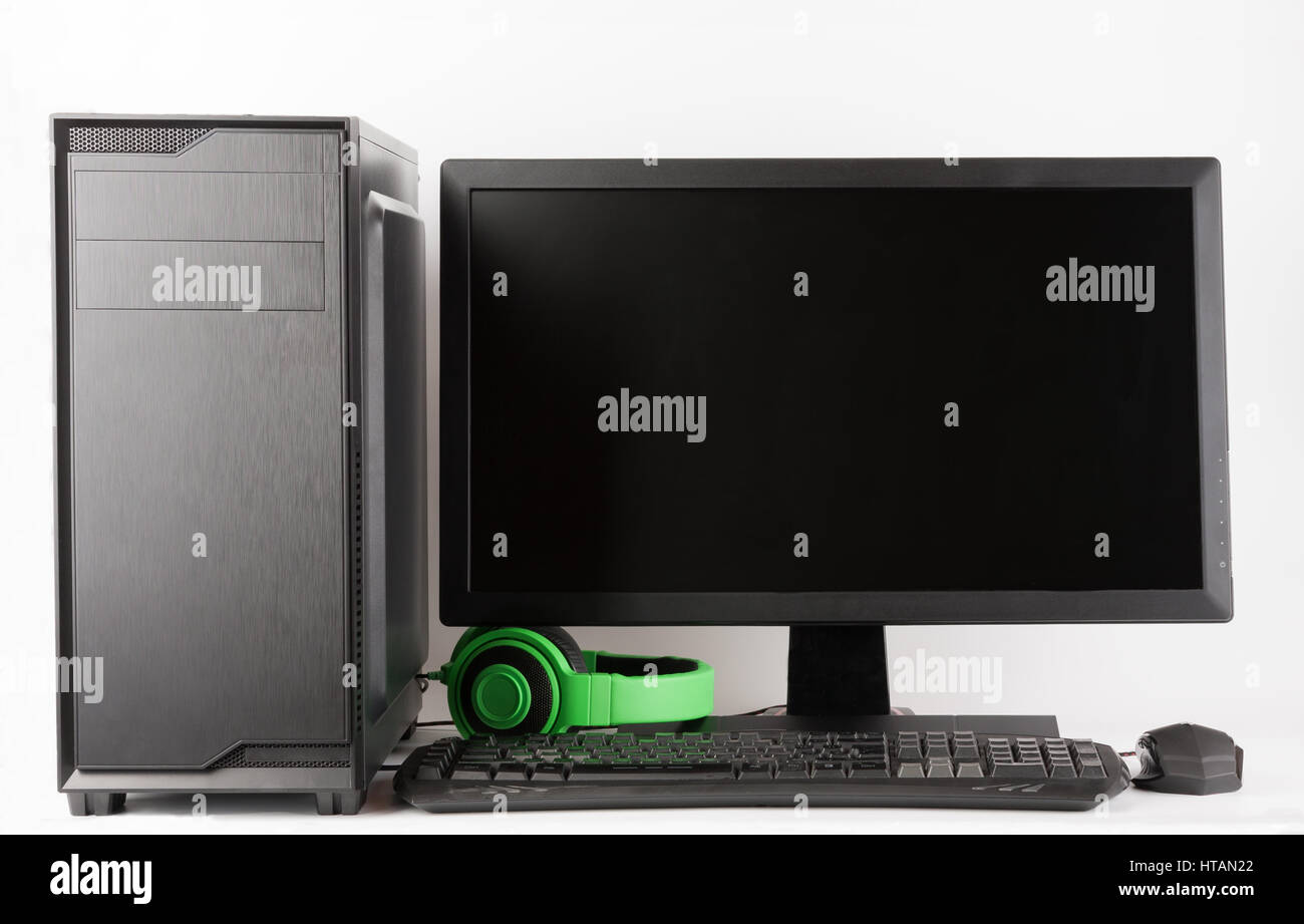 Midi tower computer case with led monitor, keyboard, mouse and ...