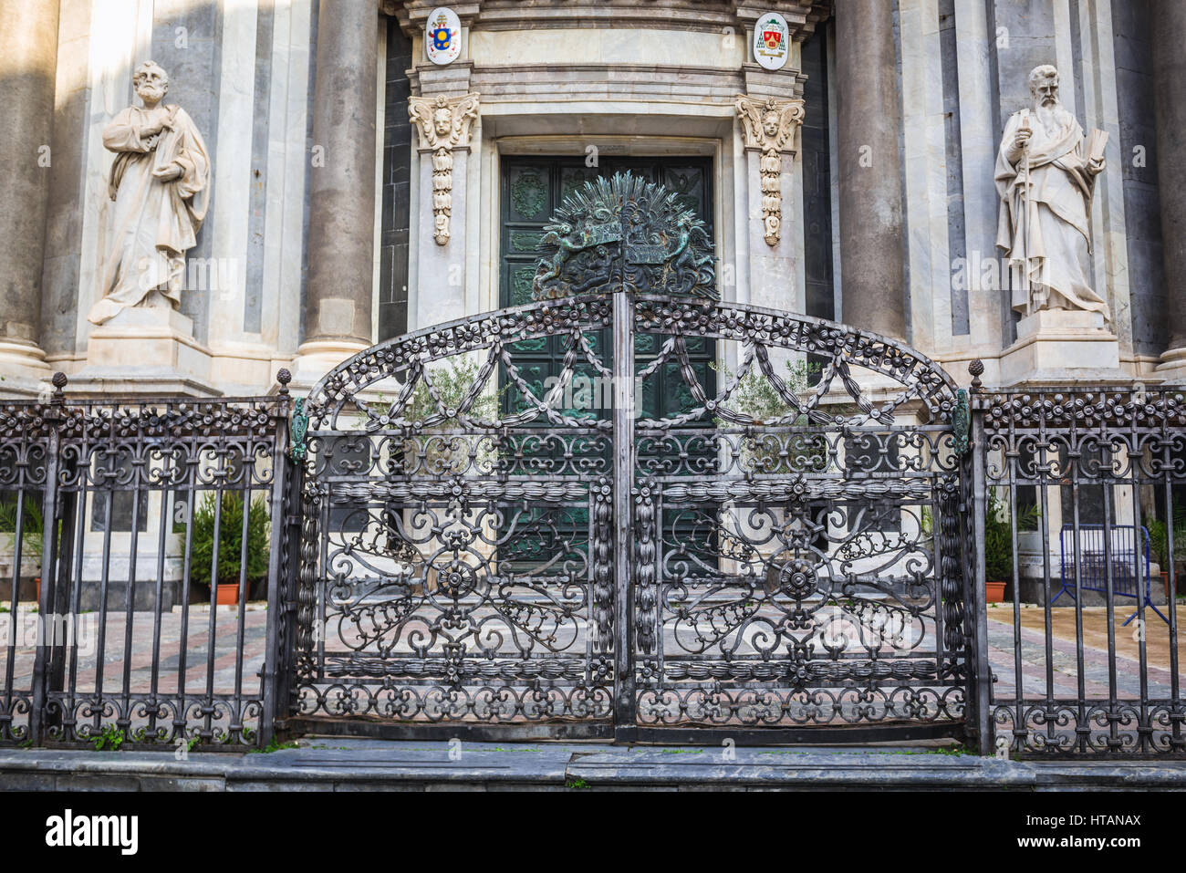 Gate and door of Roman Catholic Metropolitan Cathedral of Saint Agatha ...