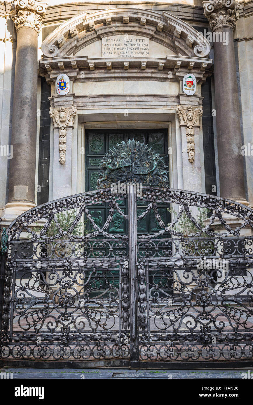 Gate and door of Roman Catholic Metropolitan Cathedral of Saint Agatha ...