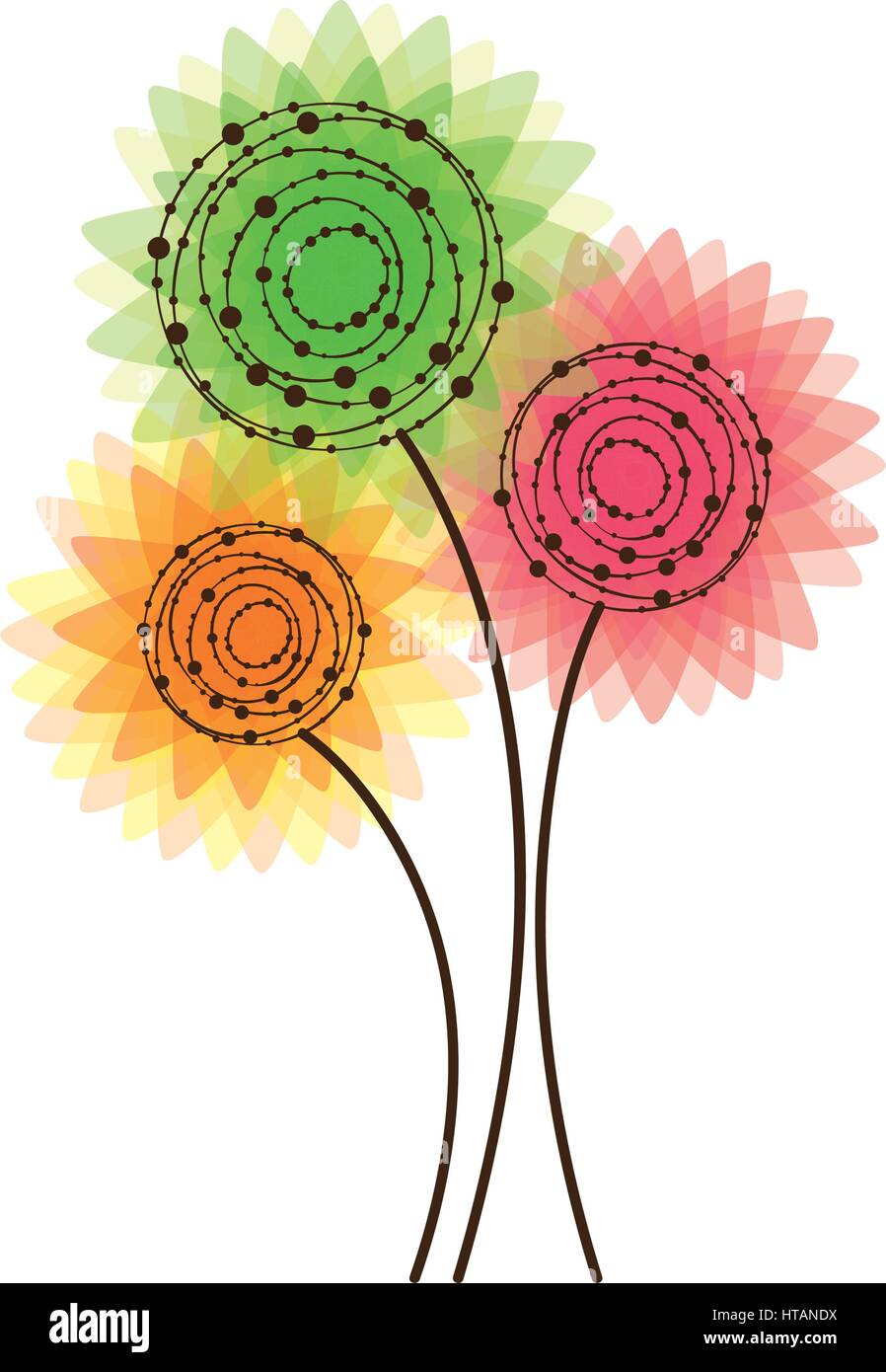 colorful rounds flowers icon, vector illustraction design Stock Vector ...