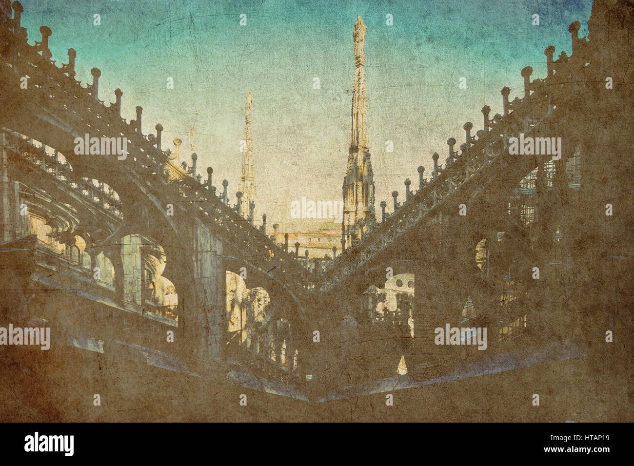 Milan postcard old hi-res stock photography and images - Alamy