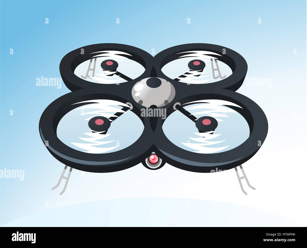 Drone Drones Flying above view, vector illustration cartoon Stock Photo ...