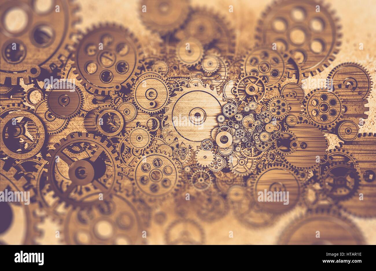 Advanced Mechanical System Abstract. 3D Rendered Illustration. Iron ...