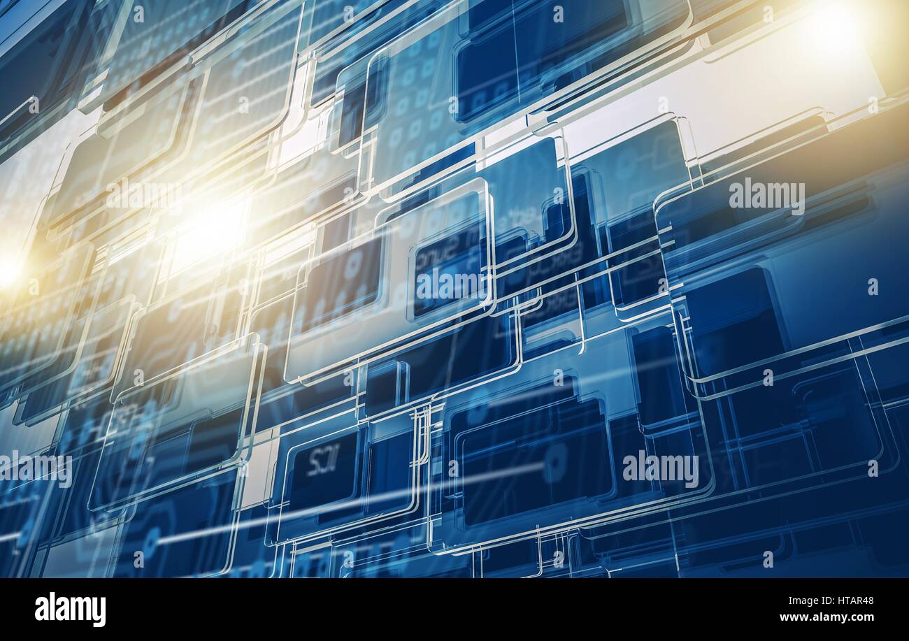 Computer Technologies and Streaming Media Abstract 3D Rendered ...