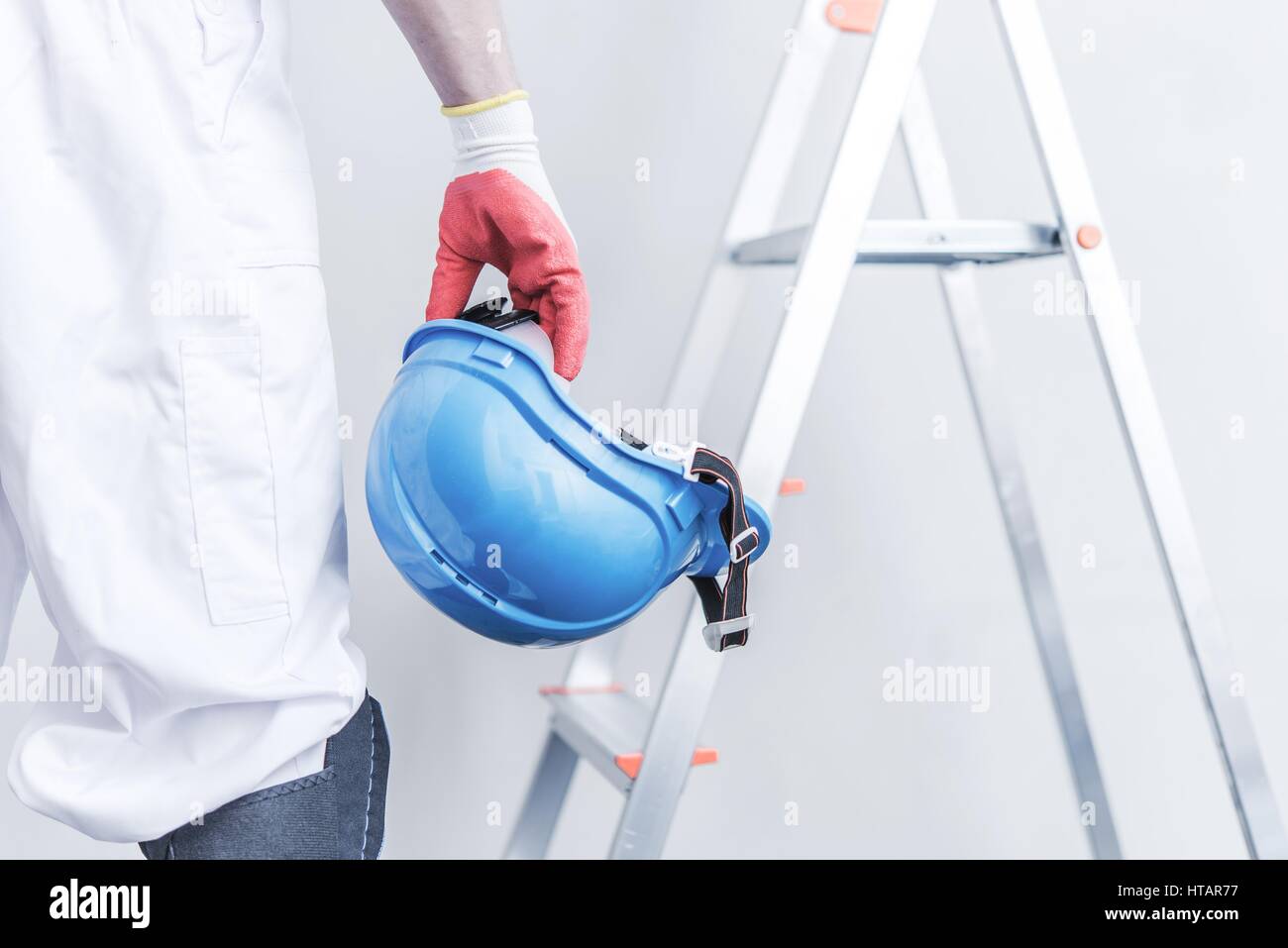 Hard Hat Construction Safety. Construction Worker with Construction ...