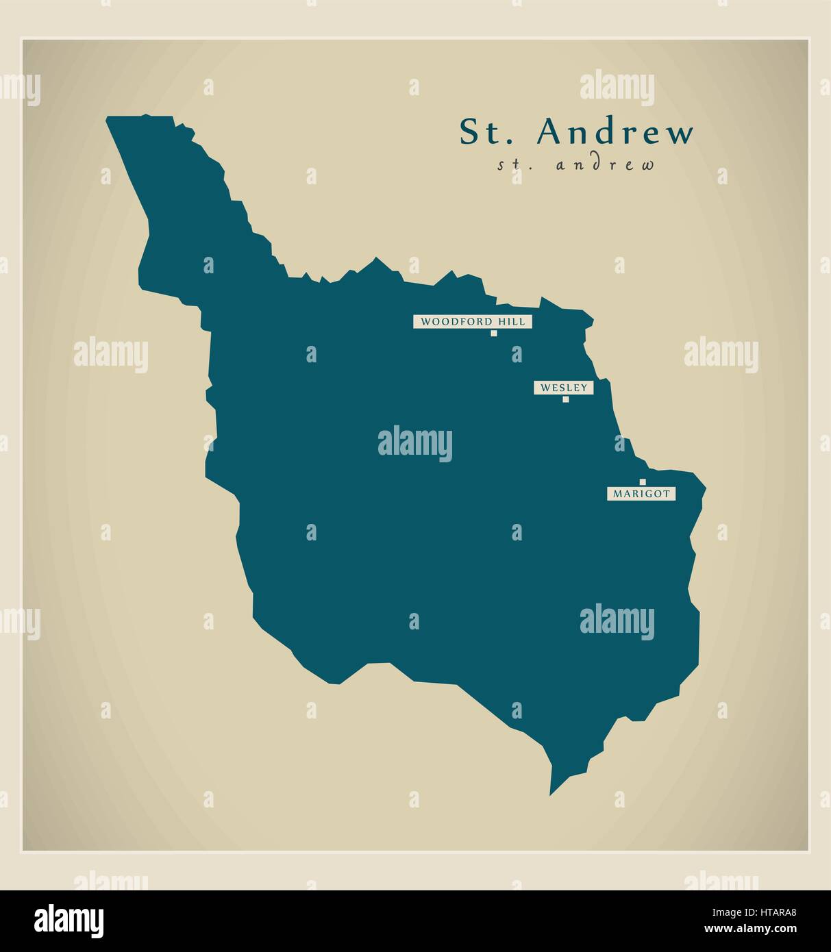 Modern Map - St. Andrew DM illustration silhouette Stock Vector Image ...