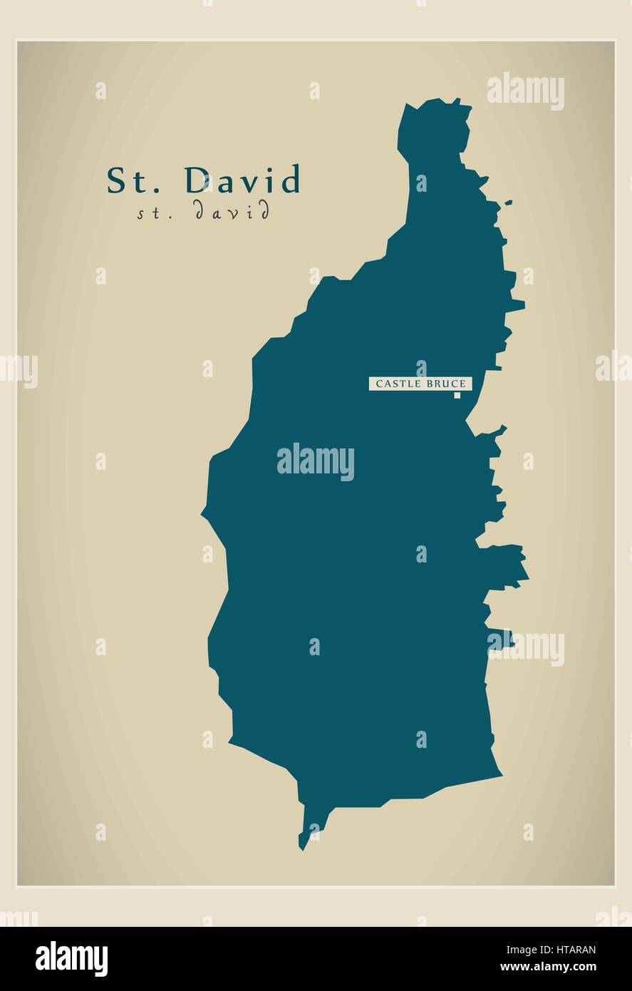 Modern Map - St. David DM illustration silhouette Stock Vector Image ...